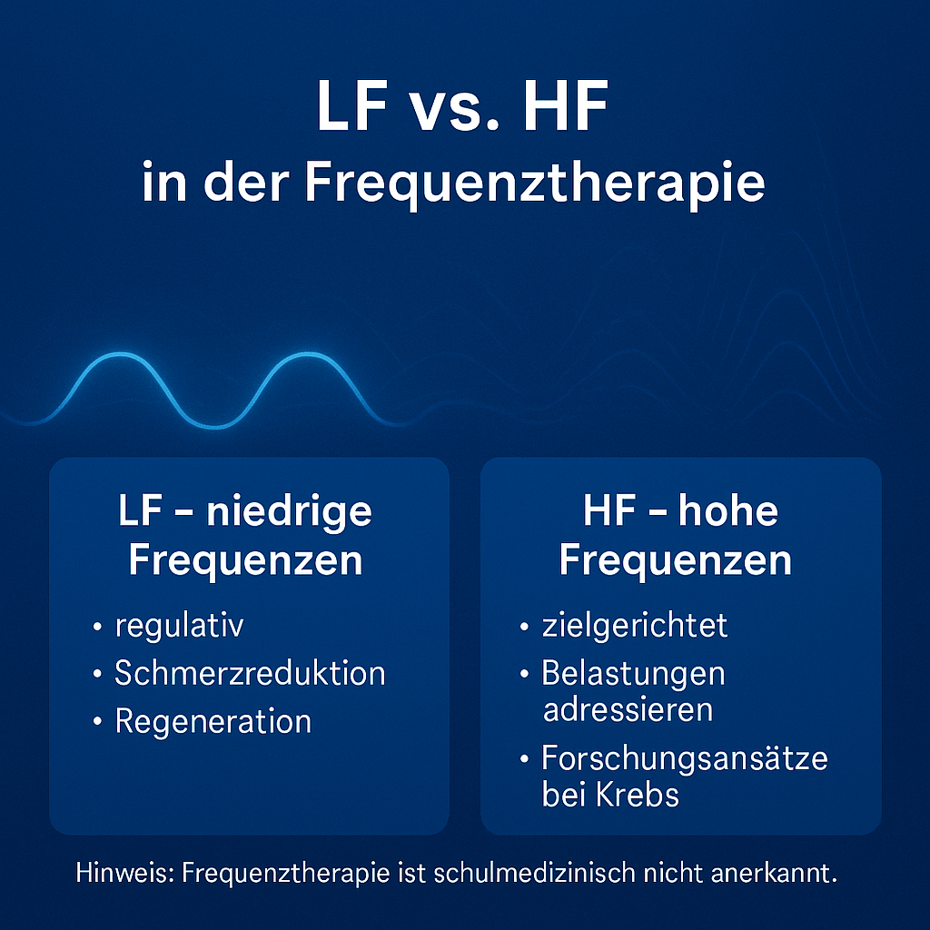 Unterschied zwischen Low Frequencies (LF) und High Frequencies (HF) in der Frequenztherapie ...